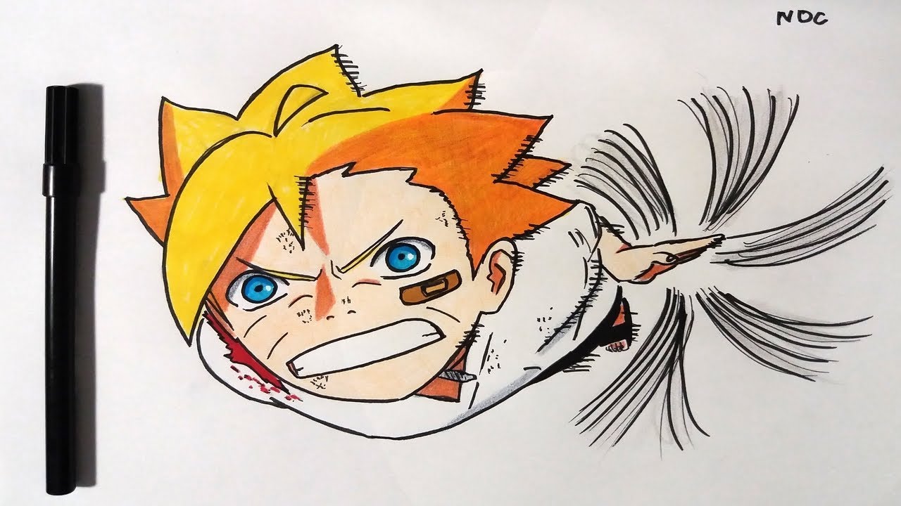 Speed Drawing Boruto Uzumaki's Wind Release Stream Jutsu - YouTube