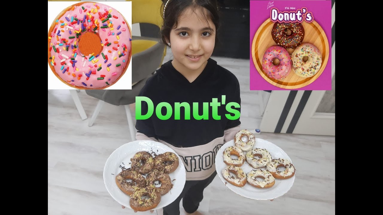 Evde Donut's yapımı MasterChef Melek ile eğlenceli çocuk videosu - YouTube