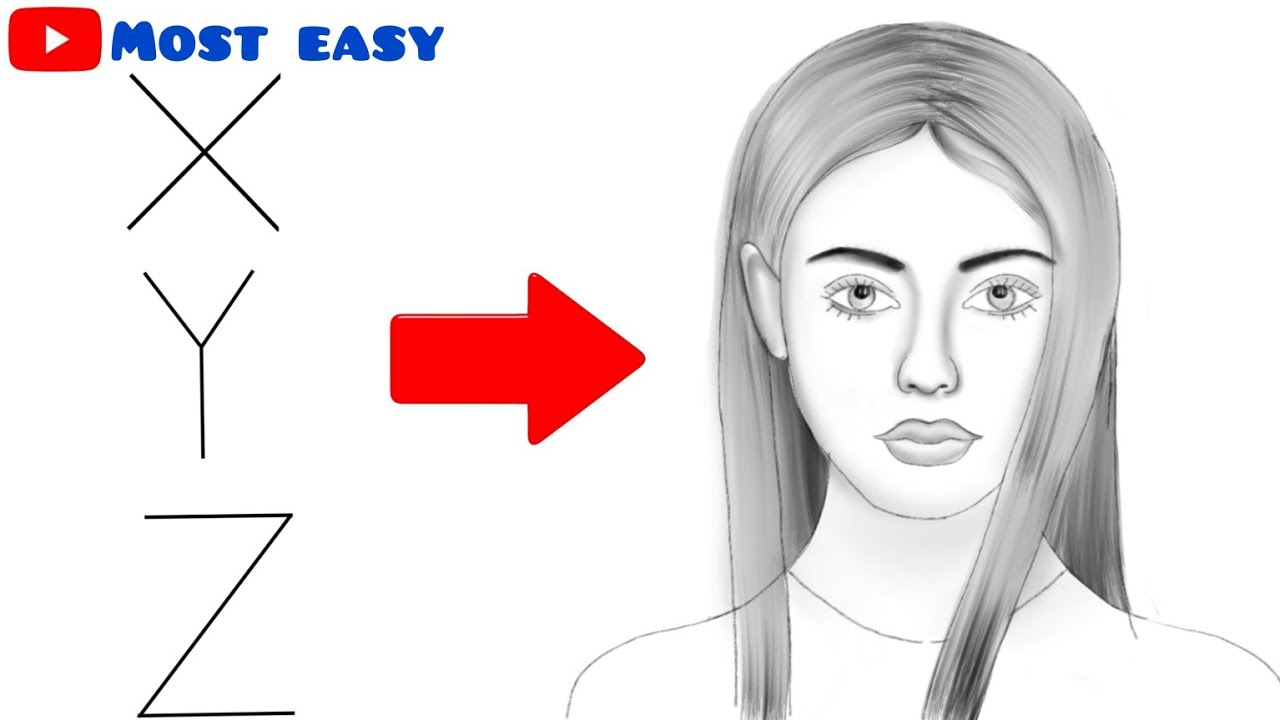 how to draw a girl face | girl beautiful face drawing - YouTube