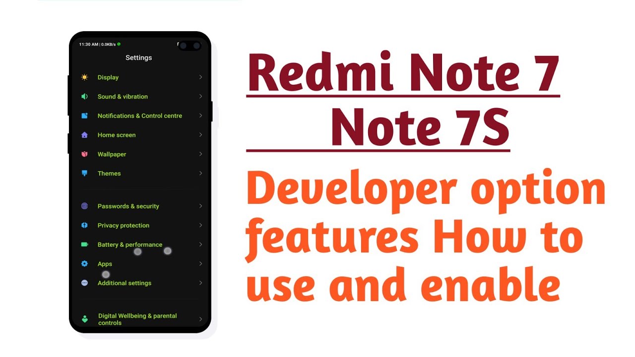 Redmi Note 7 , Redmi Note 7S , How to use and enable Developer option ...