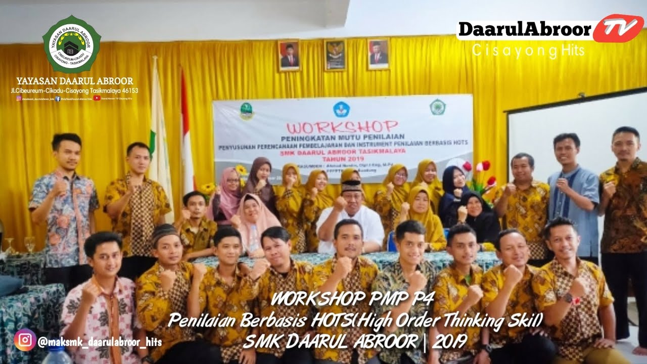 WORKSHOP PMP P4 PENILAIAN BERBASIS HOTS(HIGH ORDER THINKING SKILL) SMK DAARUL ABROOR 2019 - YouTube