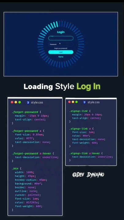 Loading Style Log In Form Using Html And Css Coding Csshtml Html Css Mobilecoding 4383