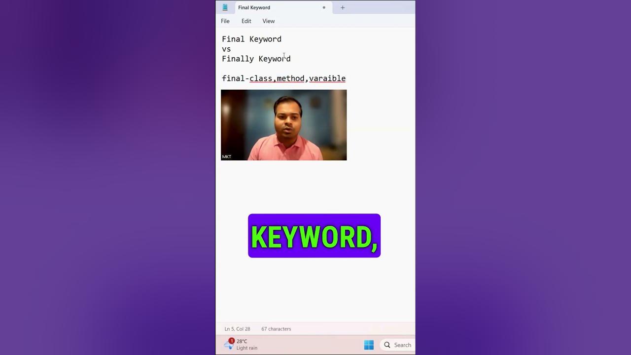 Final Keyword vs Finally Keyword in Java #Interview #interviewpreparation #shorts #java - YouTube