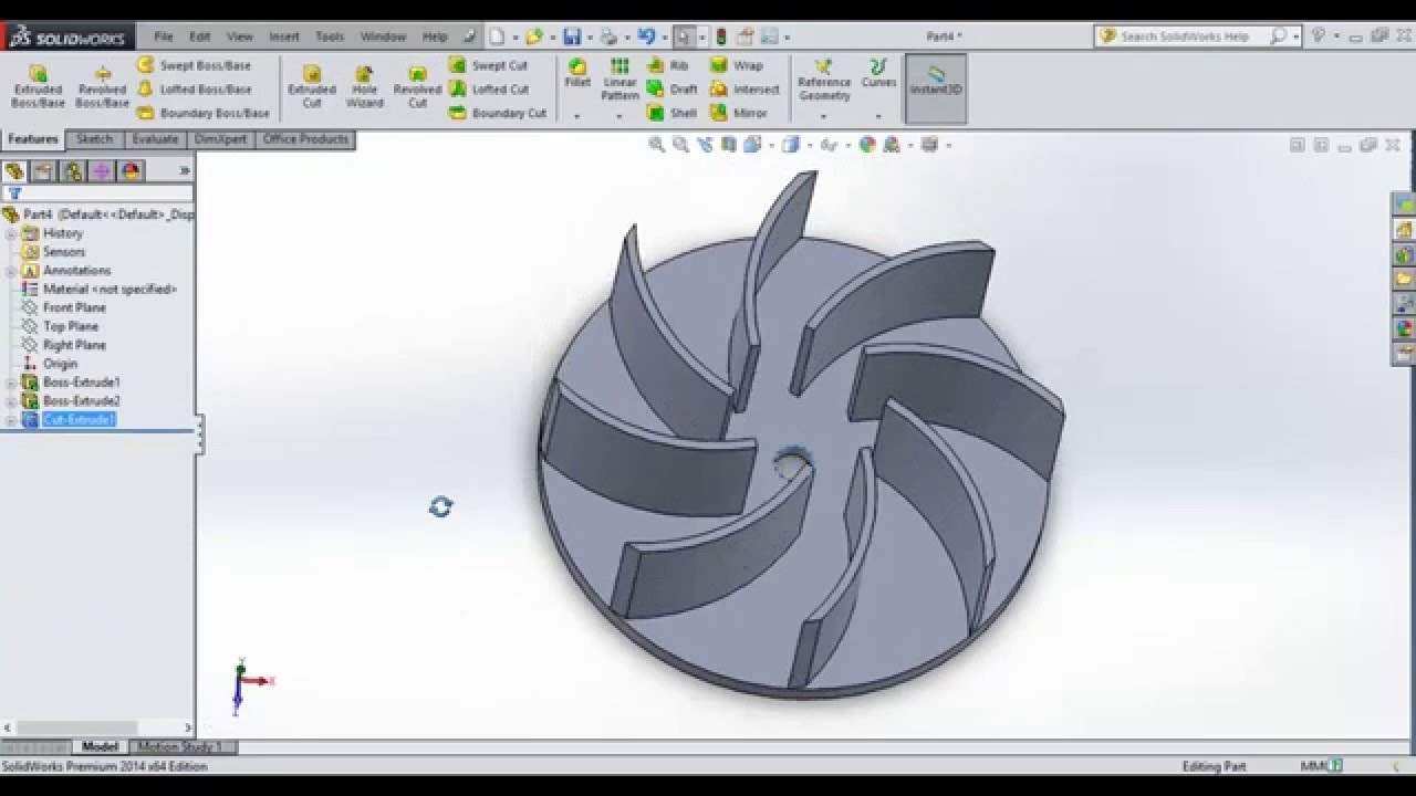 vacume impeller solidworks - YouTube