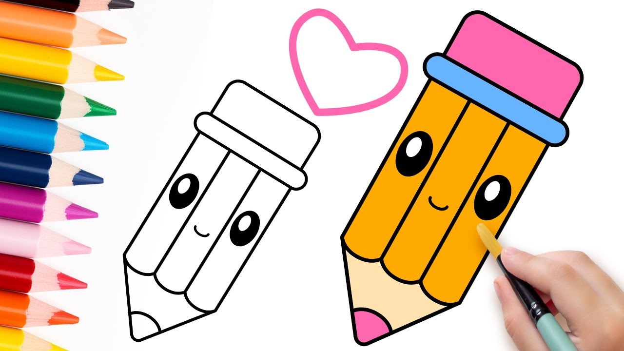 ️ How to Draw a Cute Pencil ️ Easy Drawings Step by Step - YouTube