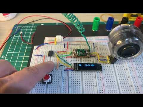 RDA5807 FM receiver and ATiny85 with PU2CLR Arduino Library - YouTube