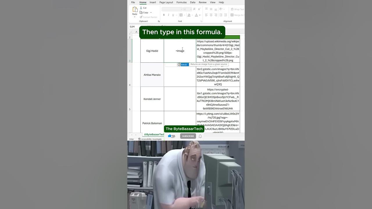 How To Insert Image From Web In Excel Using Image Function |excel Tips 