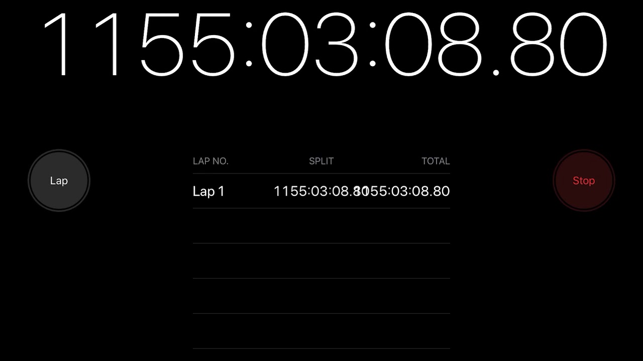 Hitting 1155 hours on my stop watch - YouTube