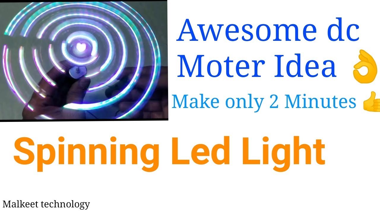 How to make spinning led light with dc moter - YouTube