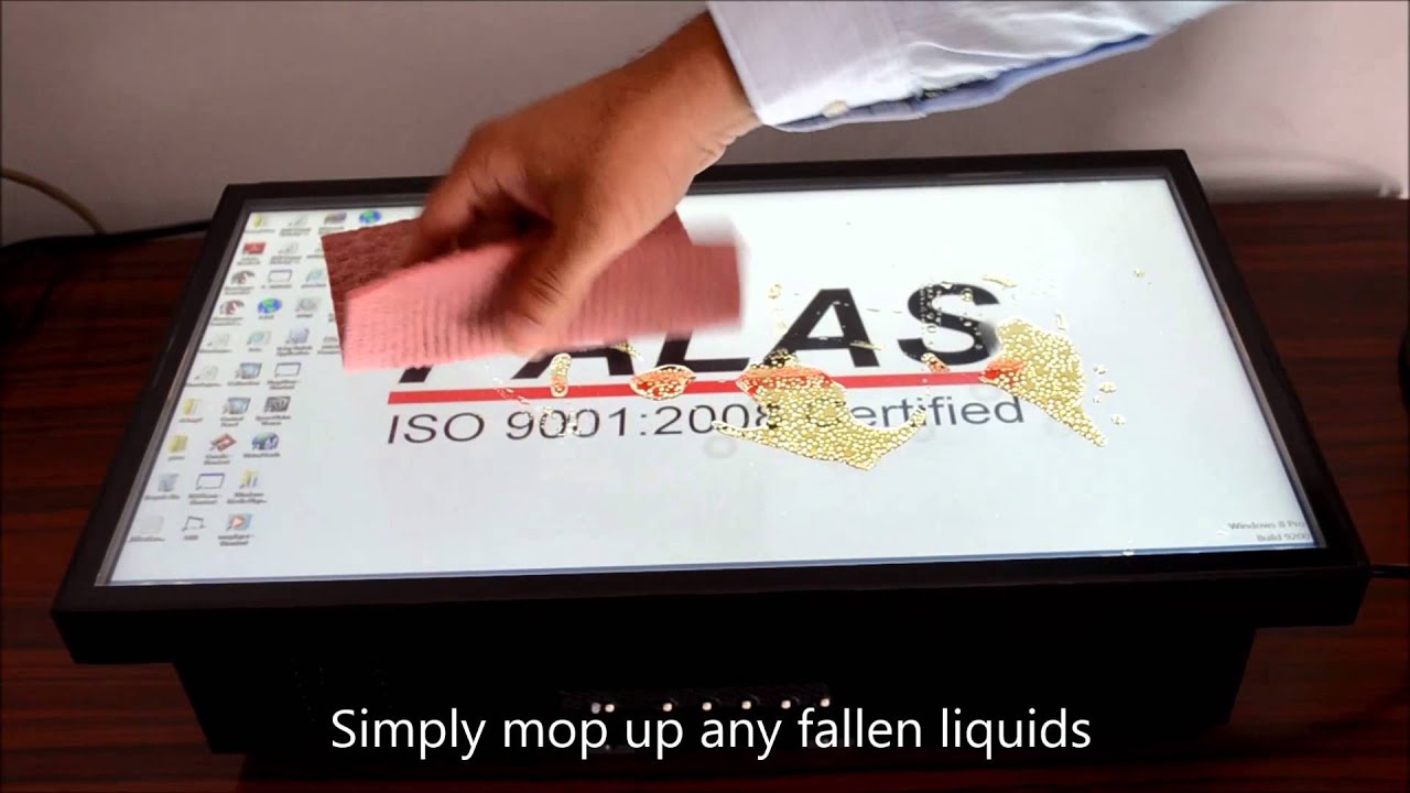 PALAS Touch Displays Liquid Drop Test - YouTube