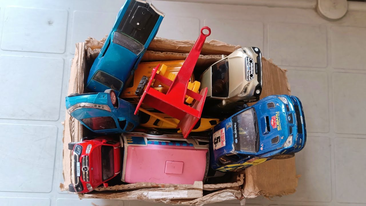 Box Full Of Diecast Model Subaru, Eye Sight Car Subaru, Ice cream Truck ...