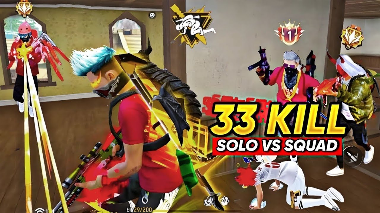 IMPOSSIBLE😱33 KILL MP5 99,% Headshot rate SOLO VS SQUAD BR RANK ...