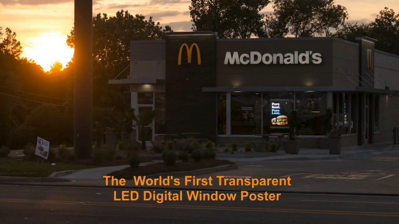 Transparent LED Digital Window Poster - YouTube