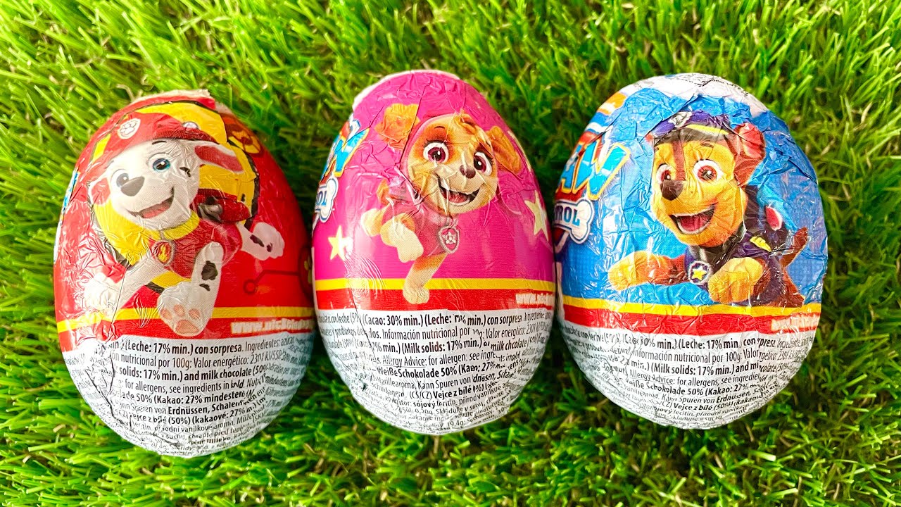 3 NEW PAW PATROL EASTER SURPRISE EGGS SATISFYING VIDEO 🟨🟧🟥🟪 - YouTube
