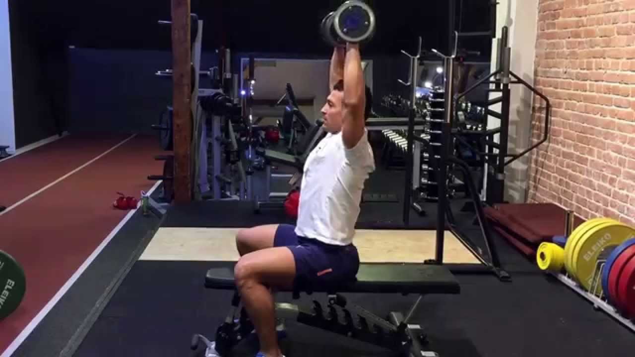 Sittende skulderpress med handtel teknikk / seated shoulder press ...