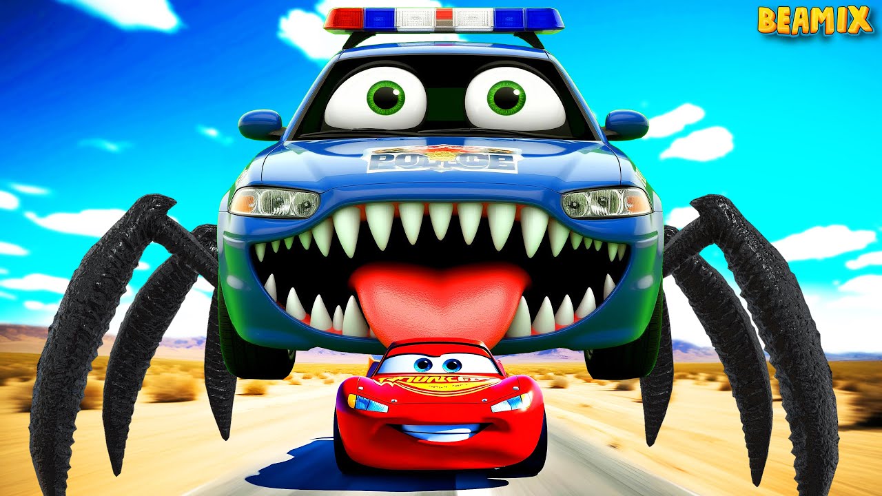Escape Lightning McQueen From Monsters | Lightning McQueen vs Police ...