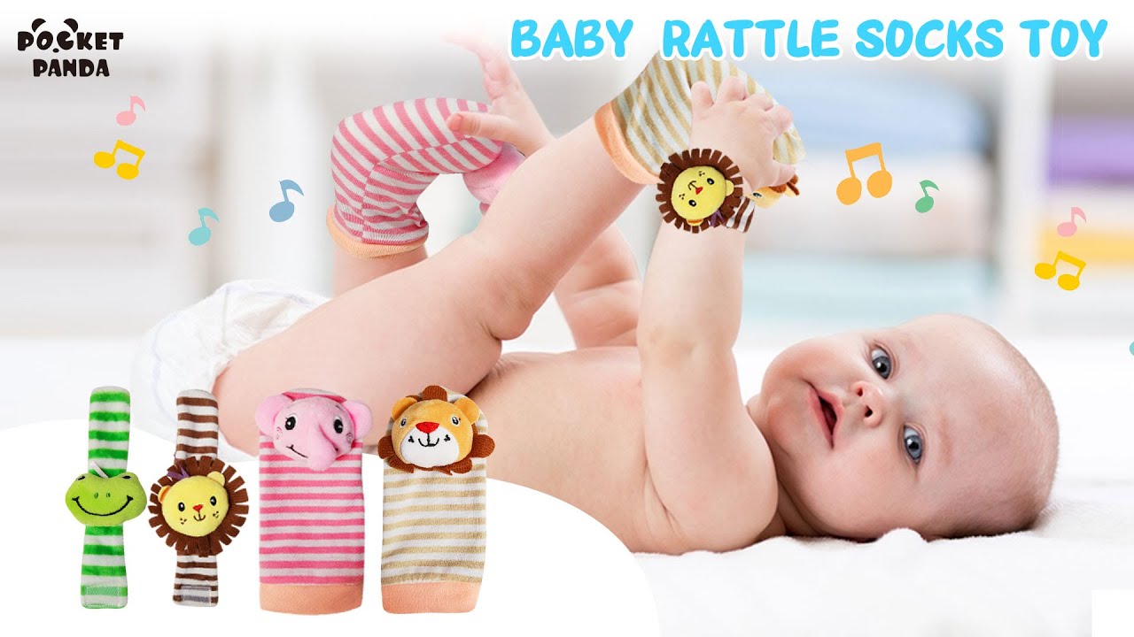Rattles Wrist for babies 0-6 months, Baby Foot Socks Toy with Wristband ...