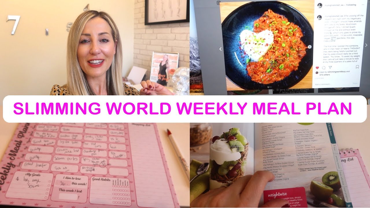 SLIMMING WORLD WEEKLY MEAL PLAN WITH ME. 2020 - YouTube