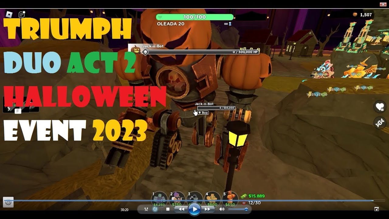 TRIUMPH DUO ACT 2 HALLOWEEN EVENT 2023. TOWER DEFENSE SIMULATOR - YouTube