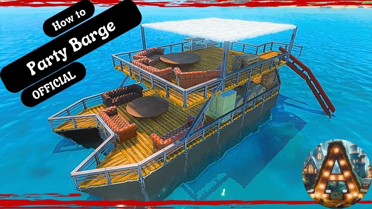 EPIC Party boat with WORKING slide! #ark #basebuilding #gaming - YouTube