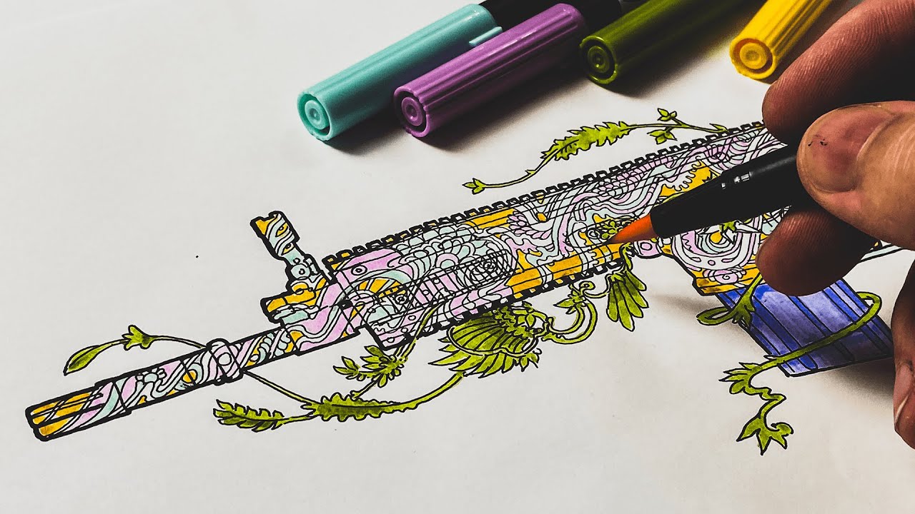 How to Draw a Custom Gun Skin (Timelapse!) - YouTube