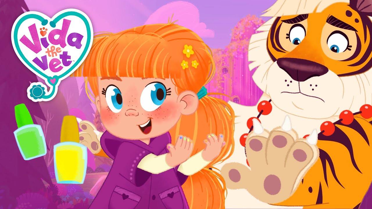 Koa's Nail & Spa Day! @ViaTheVet 🐯| Cute Cartoons for Girls | Learning ...