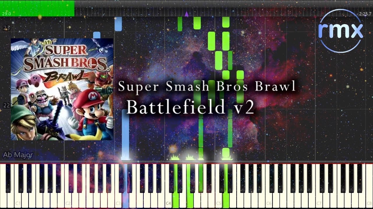 Super Smash Bros. Brawl - "Battlefield v2" (Piano Solo) Arrangement ...