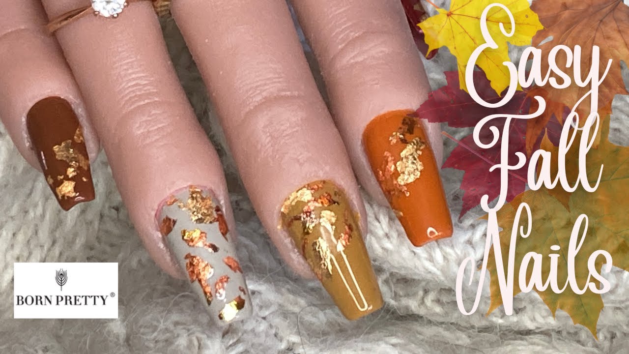 BORN PRETTY Autumn/Fall Gell Polish Review | Easy Beginner Nail Design ...