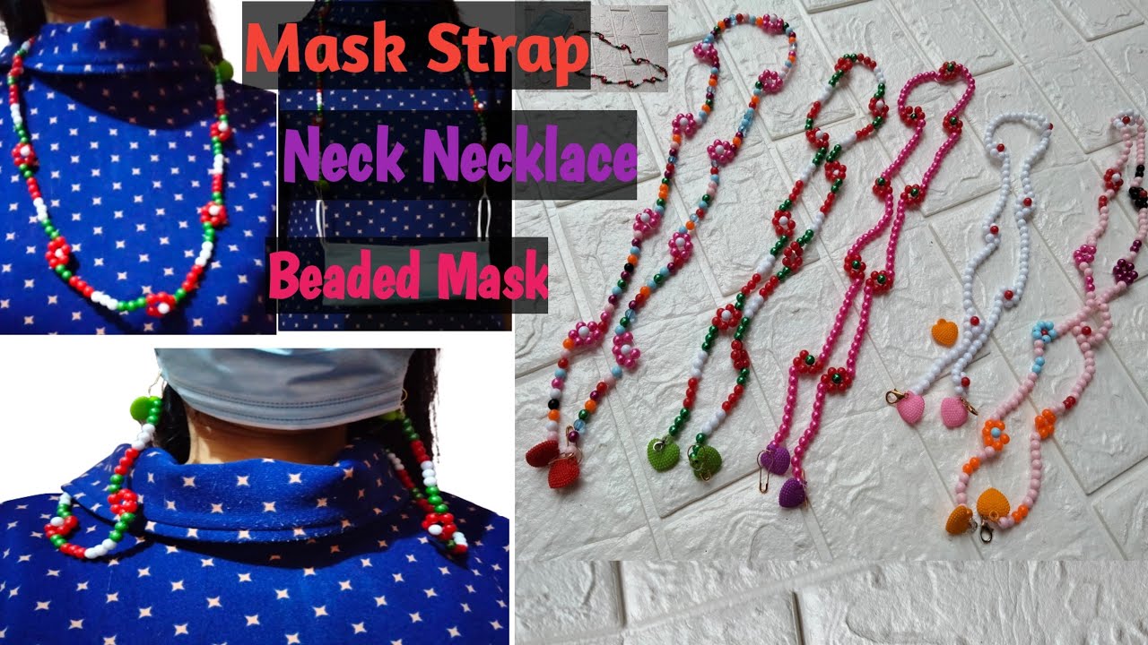 Diy Mask Strap Cute, Necklace || Beads Mask || Small business in ...
