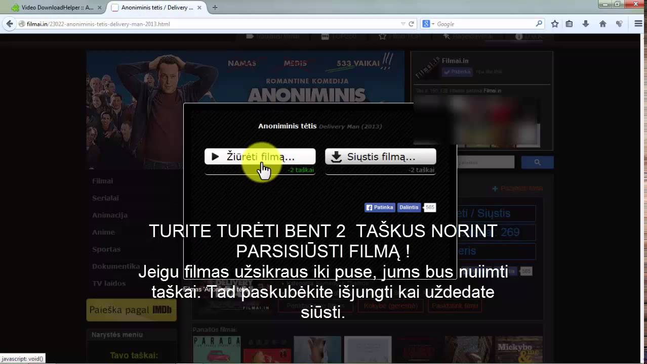 Kaip pasisiūsti filmą iš filmai.in ir gerifilmai.net nemokamai ...