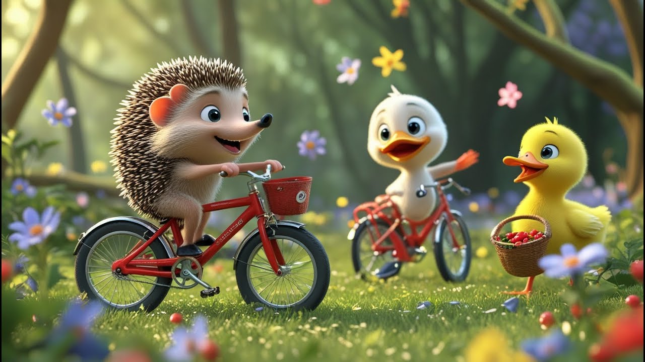 Hedgehog and His Friends Cycling Song| S Videos Nursery Rhymes and Kids ...