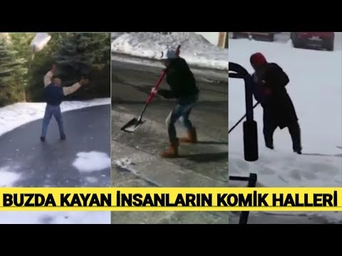 BUZDA KAYAN İNSANLARIN KOMİK HALLERİ