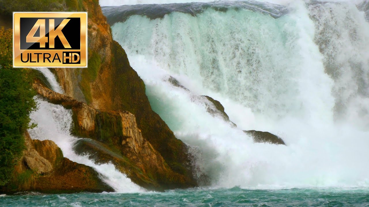 Soothing Relaxing Waterfall Sounds, Brightness dims after 1 hour - YouTube