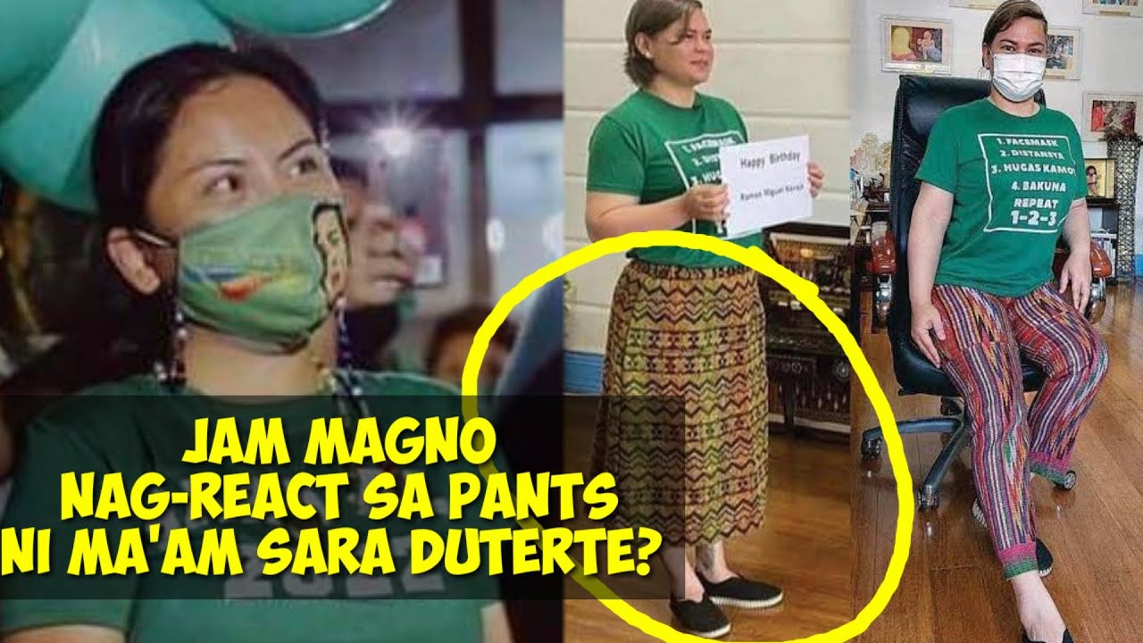 Jam Magno reaction to VP Sara Duterte Pants - YouTube