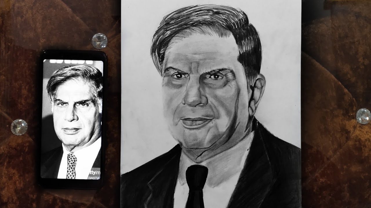 How to draw Sir Ratan Tata || Chairman of Tata Group || Realistic ...