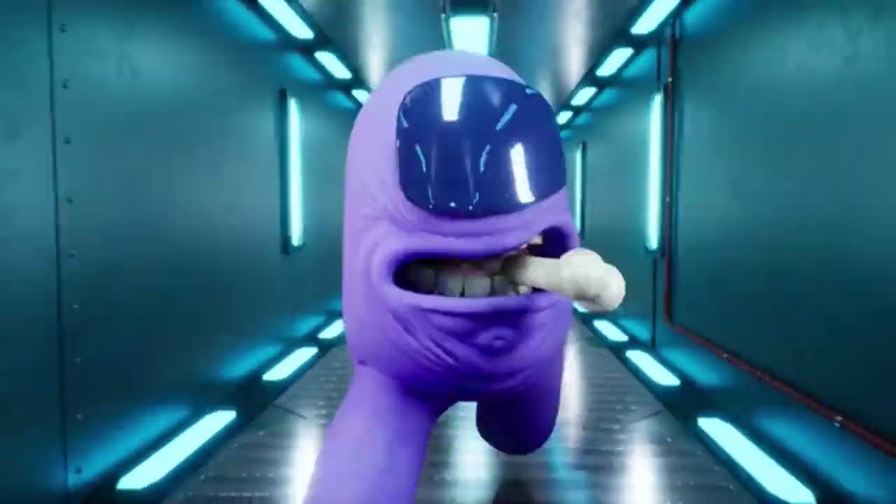 Purple Imposter Running Whilst Holding a Comically Large Ham and ...