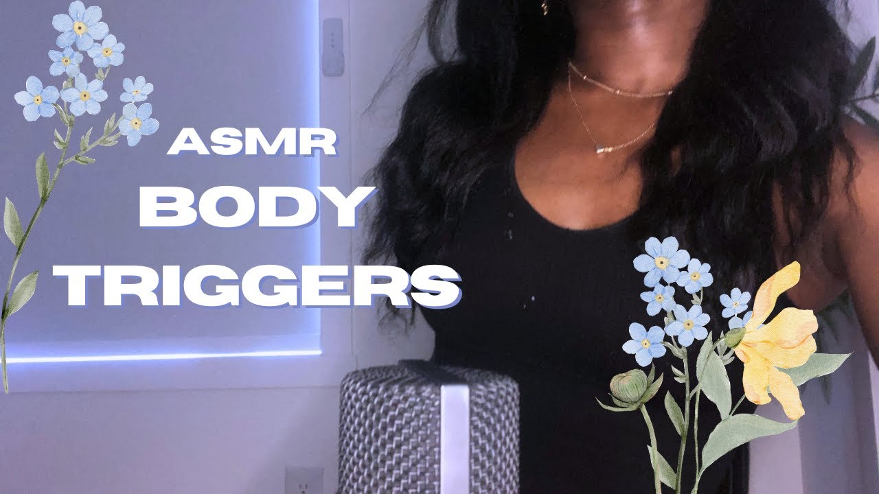 asmr tingly and clicky body triggers (collarbone tapping, fabric ...