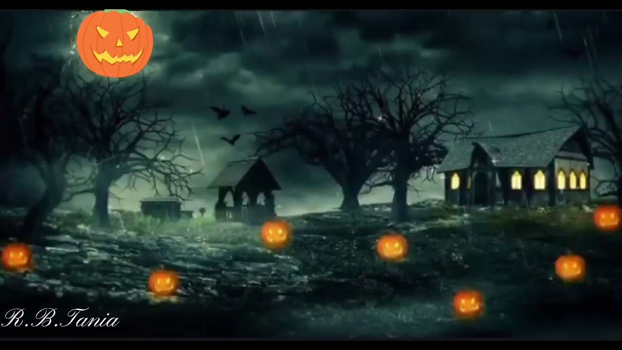 🎃 Halloween ambience Thunderstorm ⛈🎃 | Spooky Haunted House with Rain ...