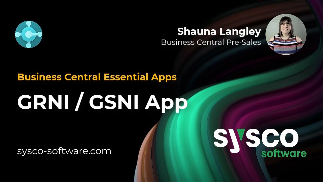 GRNI / GSNI App for Microsoft Dynamics 365 Business Central - YouTube