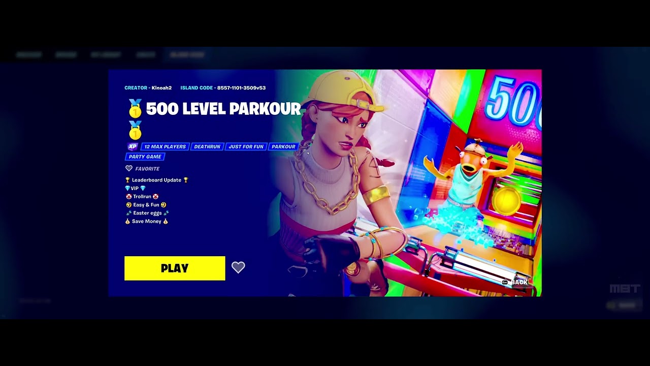 [TUTORIAL] FORTNITE 🥇500 LEVEL PARKOUR🥇 - ISLAND CODE - WHAT IS THE ...
