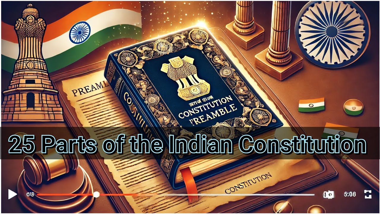 Indian Constitution ( 25 Parts of the constitution) Explain+ Includes Articles| Politicalscience ...