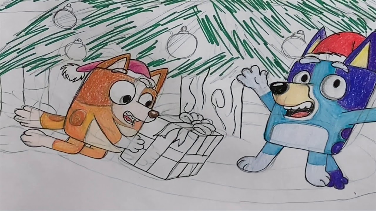 Drawing Bluey Family Christmas 🐾🎄☃️ - YouTube