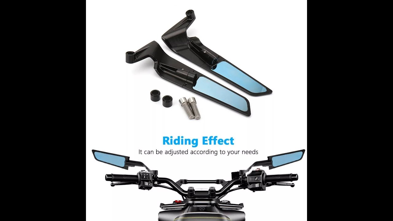 Motorcycle Wing Mirrors Adjustable Rotating Rear View Mirror Wind Wing ...