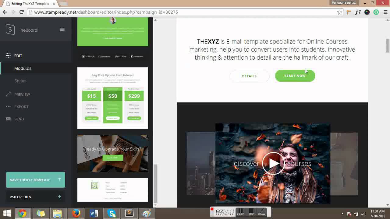 how to use stampready builder with theXYZ template - YouTube