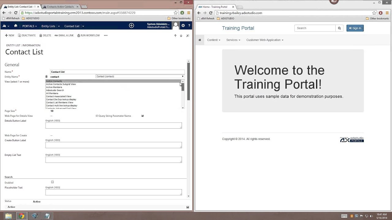 Adxstudio Portals Entity Lists Part 1: Create & Display - YouTube