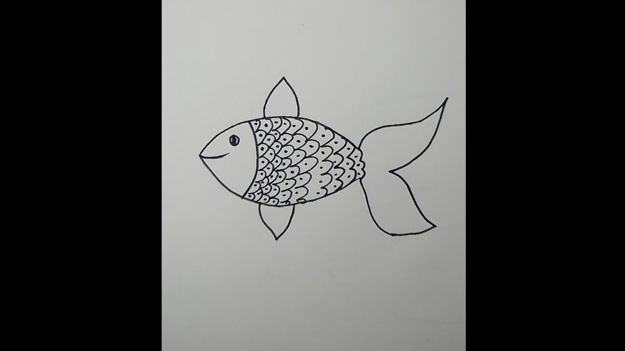 fish drawing banane ka asan tarika |how to draw fish drawing - YouTube