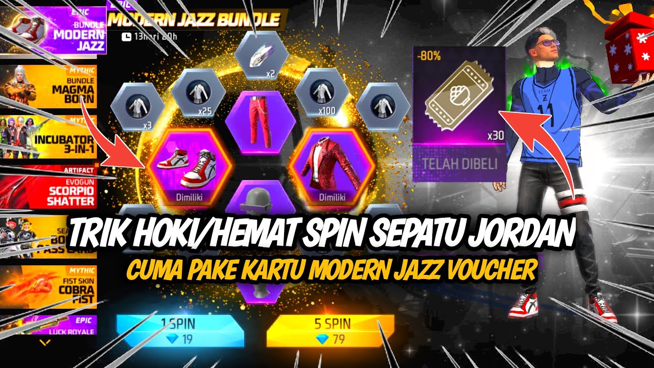 TRIK HOKI/HEMAT SPIN SEPATU JORDAN FF TERBARU 2025 - YouTube