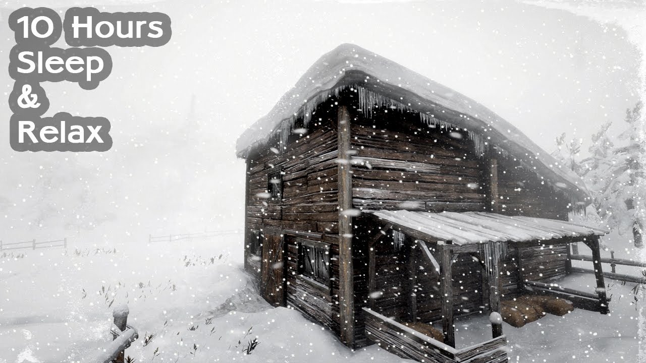 DEEP SLEEP in 5 minutes. Mysterious cozy hut during grand snowstorm ...