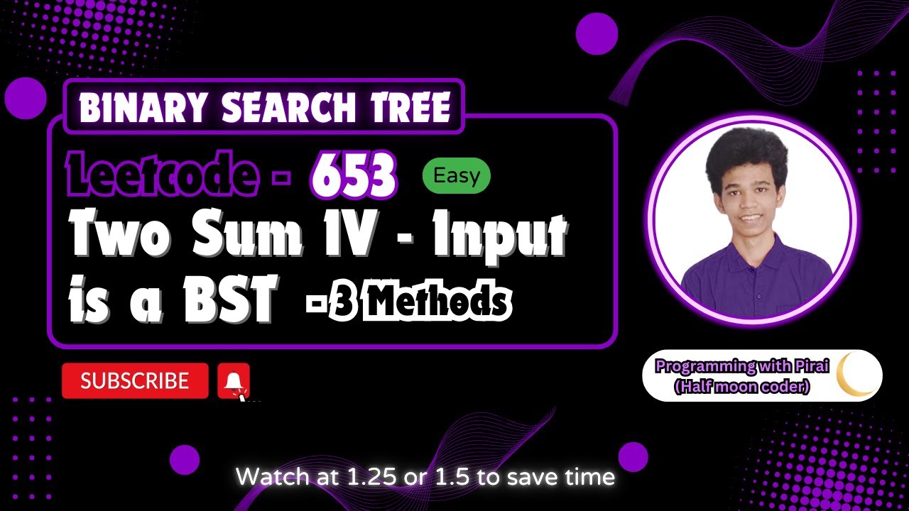 Two Sum Iv Input Is A Bst Leetcode 653 Approach Code With 5441