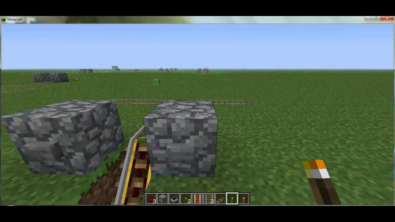 Minecraft 1.4.5-How to make a 3 way intersection w/ rails - YouTube